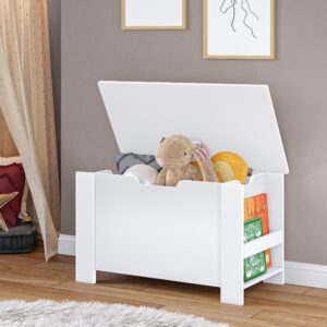 riverridge book nook kids toy box with side bookracks modern white toy organizer kids room storage organizer