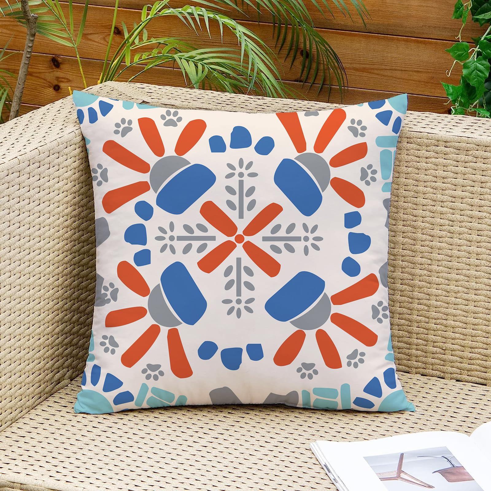 Mimkus Outdoor Waterproof Pillow Covers 18x18 Set of 4 Decorative Throw Pillow Covers Boho Geometric Cushion Covers for Couch Garden Patio Home Decor