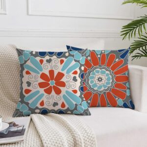 Mimkus Outdoor Waterproof Pillow Covers 18x18 Set of 4 Decorative Throw Pillow Covers Boho Geometric Cushion Covers for Couch Garden Patio Home Decor