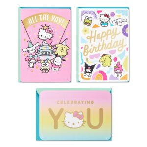 hallmark sanrio hello kitty cute birthday cards (3 cards with envelopes)