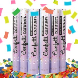 confetti cannon party poppers shooters, (6 pack) healfs biodegradable multicolor confetti blaster for birthday graduation wedding christmas new year’s eve