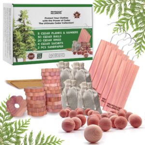 61 pack cedar blocks, sachets, rings, balls – stop clothes damage – the ultimate cedar collection to protect your clothes