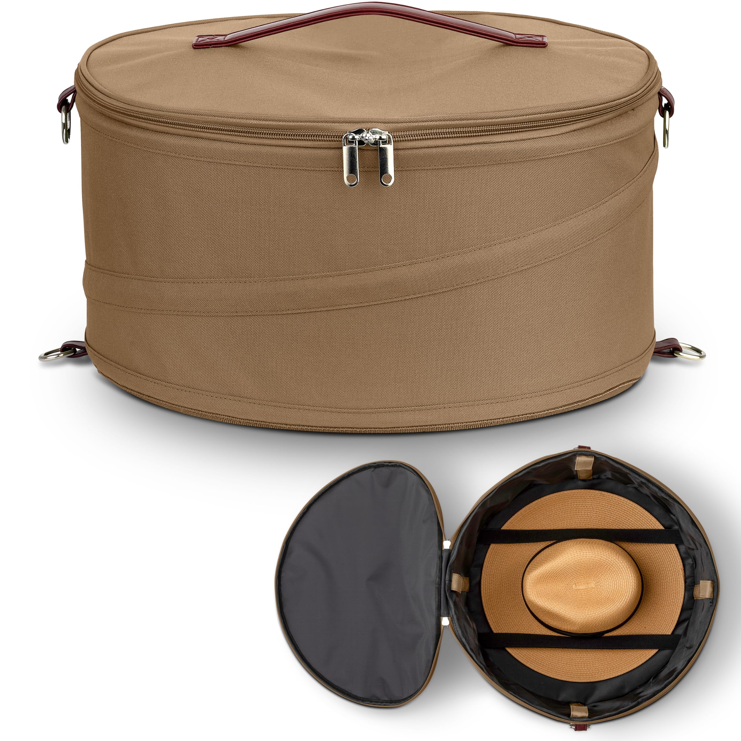 Bagsbee Dynamic Hat Box for Travel and Storage - Collapsible Design with 4 Stabilizing Rods for Added Support - Hat Boxes for Women and Men - Versatile Hat Storage Box and Closet Organizer