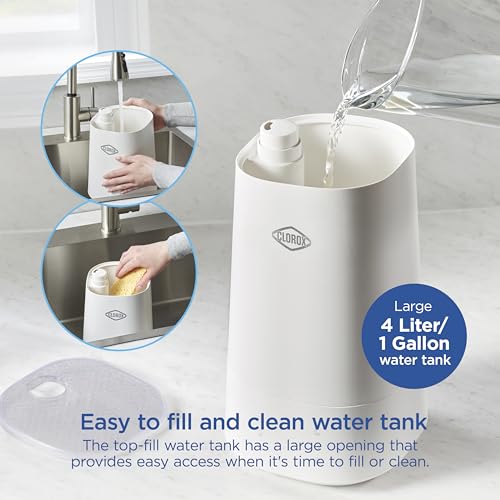 Clorox Ultra Clean Cool Mist Air Humidifier for BedRoom with UV LED Light to Reduce Germs and Bacteria, Whisper Quiet, 4L Water Tank for up to 40 Hours of Continuous Steam, White (11080)