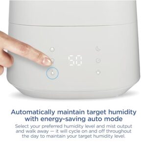 Clorox Ultra Clean Cool Mist Air Humidifier for BedRoom with UV LED Light to Reduce Germs and Bacteria, Whisper Quiet, 4L Water Tank for up to 40 Hours of Continuous Steam, White (11080)