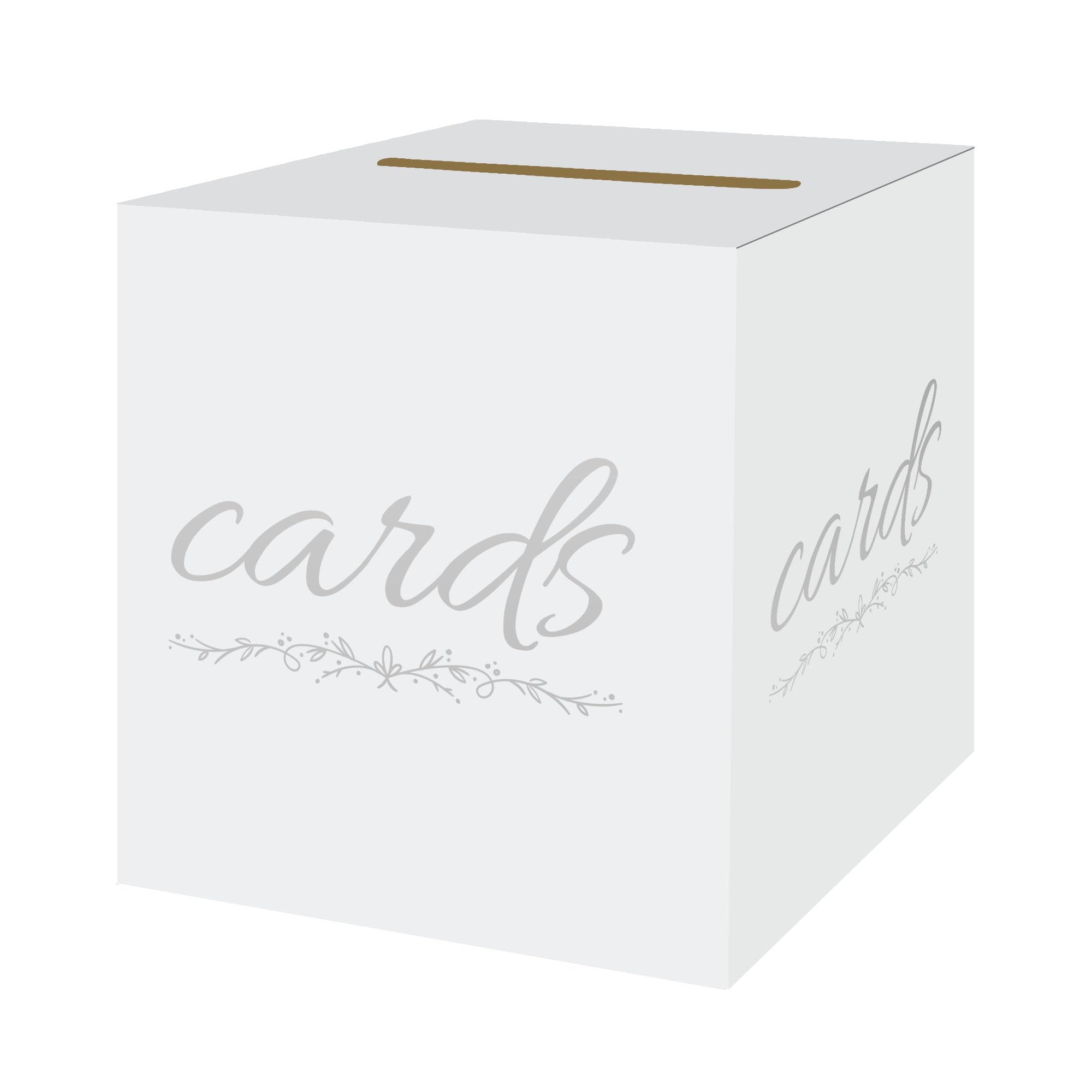 sunepany White Card Box Graduation Card Box Silver Card Box with Slot Card Box for Party Birthday Baby and Bridal Shower Funeral, Wedding Card Boxes for Reception Wedding Envelope Box