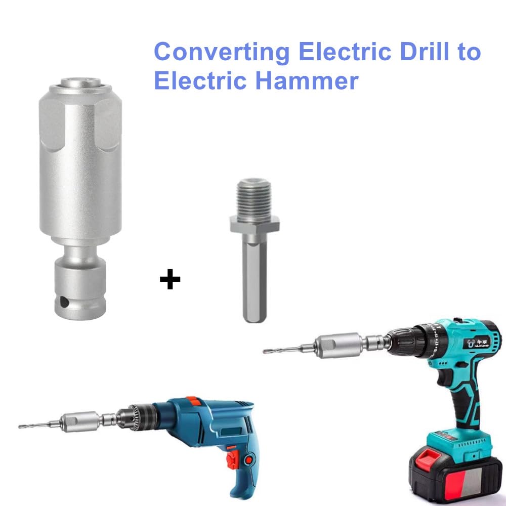 Adapter for Converting Impact Wrench to Electric Hammer, Quick Release Adapter Converter for Converting Electric Drill to Electric Hammer Converts to SDS-Plus interface