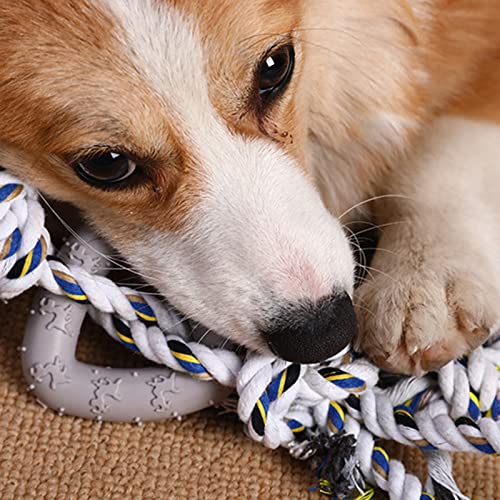 JzcsdkSIL Chewing Toy for Dogs Interactive Puzzle Improving Pets Digestion Molar Chew Toy Great Dental Chew Tug Toy 13 Colors Dog Ball with Rope Big Dogs for Training