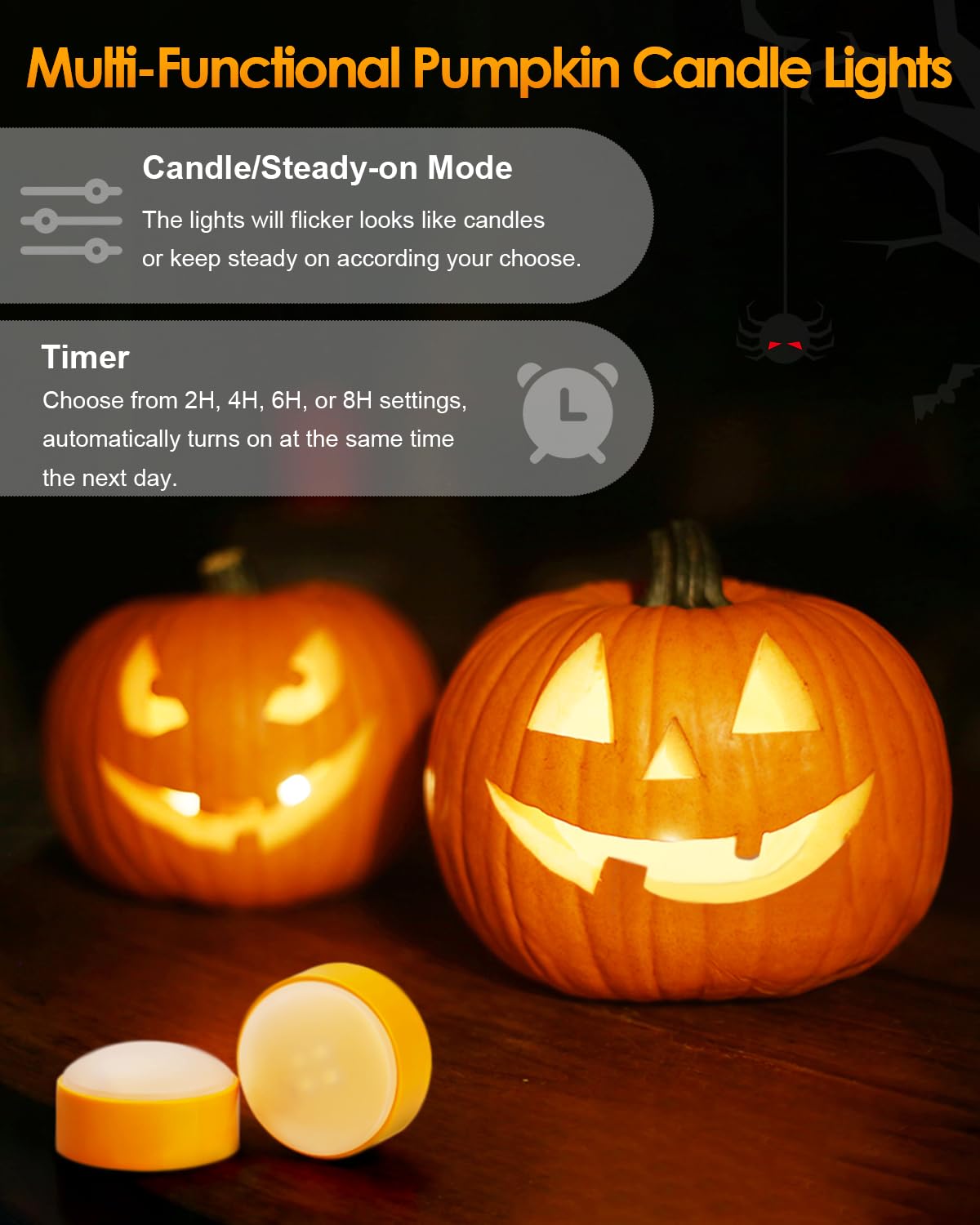 Luditek Pumpkin Carving Kit, 17 PCS Professional Stainless Steel Pumpkin Carving Tools with 3 Electronic Candles Lights and 10 Stencils, Jack-O-Lanterns Cutting Halloween Gifts for Adults