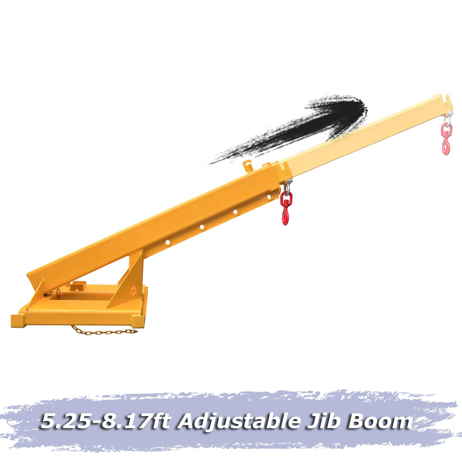 INTSUPERMAI Adjustable Forklift Jib Boom Crane, 6600LB/3T Forklift Mobile Crane, Forklift Crane Attachment with Truss Hoist Jib Boom Hook, 63-98 in Forklift Telescopic Arm