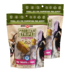 boss dog boss probites with tripe treats for dogs & cats, pork recipe, 3 oz bag (bag of 2)