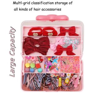 m0p6uh6k Cute Girls Hair Accessories Storage Box, Plastic Hair Ties Holder Hair Clips Container Headbands Organizer Gift for Baby Girls Multipurpose Organizer (Pink)