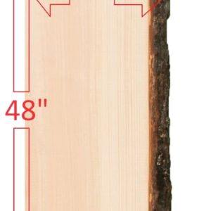 Live Edge Pine Shelf, 4 Feet Long, Varying 5-8 Inches Wide, Ready to Finish, Brown