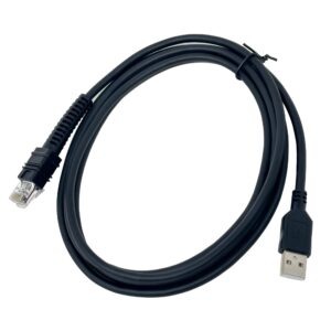 breckline shielded usb cable for zebra symbol ds3608 ds3678 ds8108 ds8178 li3608 li3678 ds3600-kd handheld barcode scanners, usb-a connector, cba-u46-s07zar