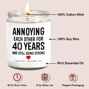 Younift 40 Years Anniversary Candle, 40th Anniversary, Gifts for Couple, Parents, 40th Anniversary Decorations, 40th Wedding Anniversary, Gifts for Husband, Wife, Funny Gifts, Ruby Anniversary