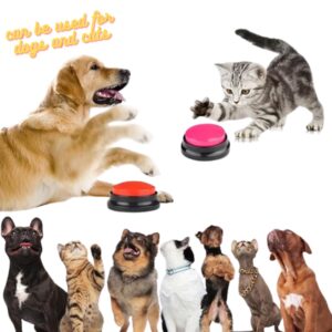 MAGICURA-Premium Pack of Voice Recording Button,Dog Buttons for Communication Pet Training Buzzer,30 Second Record&Playback,Voice Recording Clicker for Cat, Puppy,Funny Gift for Study Office Home 4Pcs