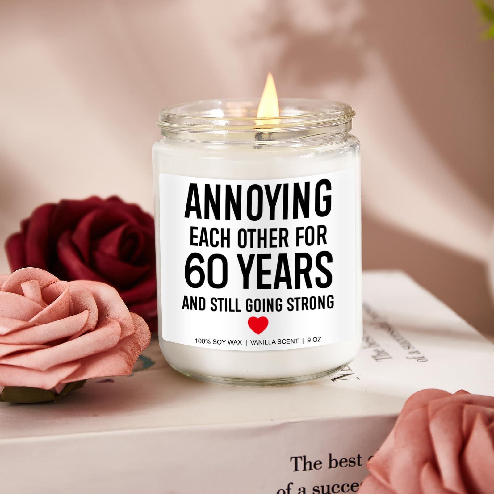 Younift 60 Years Candle, 60th Anniversary Decorations, 60th Anniversary, Gifts for Parents, 60th Wedding Anniversary, Gifts for Couple, Friends, Wife, Husband, Funny Gifts, Diamond Anniversary