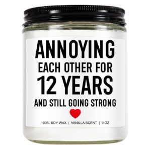 younift 12 years candle, 12 year anniversary, gifts for him, her, 12th anniversary, gifts for men, women, 12th wedding anniversary, gifts for husband, wife, couple, funny gifts, silk anniversary