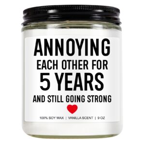 younift 5 years candle, 5 year anniversary, gifts for her, him, gift for men, 5 year wedding anniversary, 5 year marriage, 5th anniversary, gifts for wife, husband, couple, funny gifts