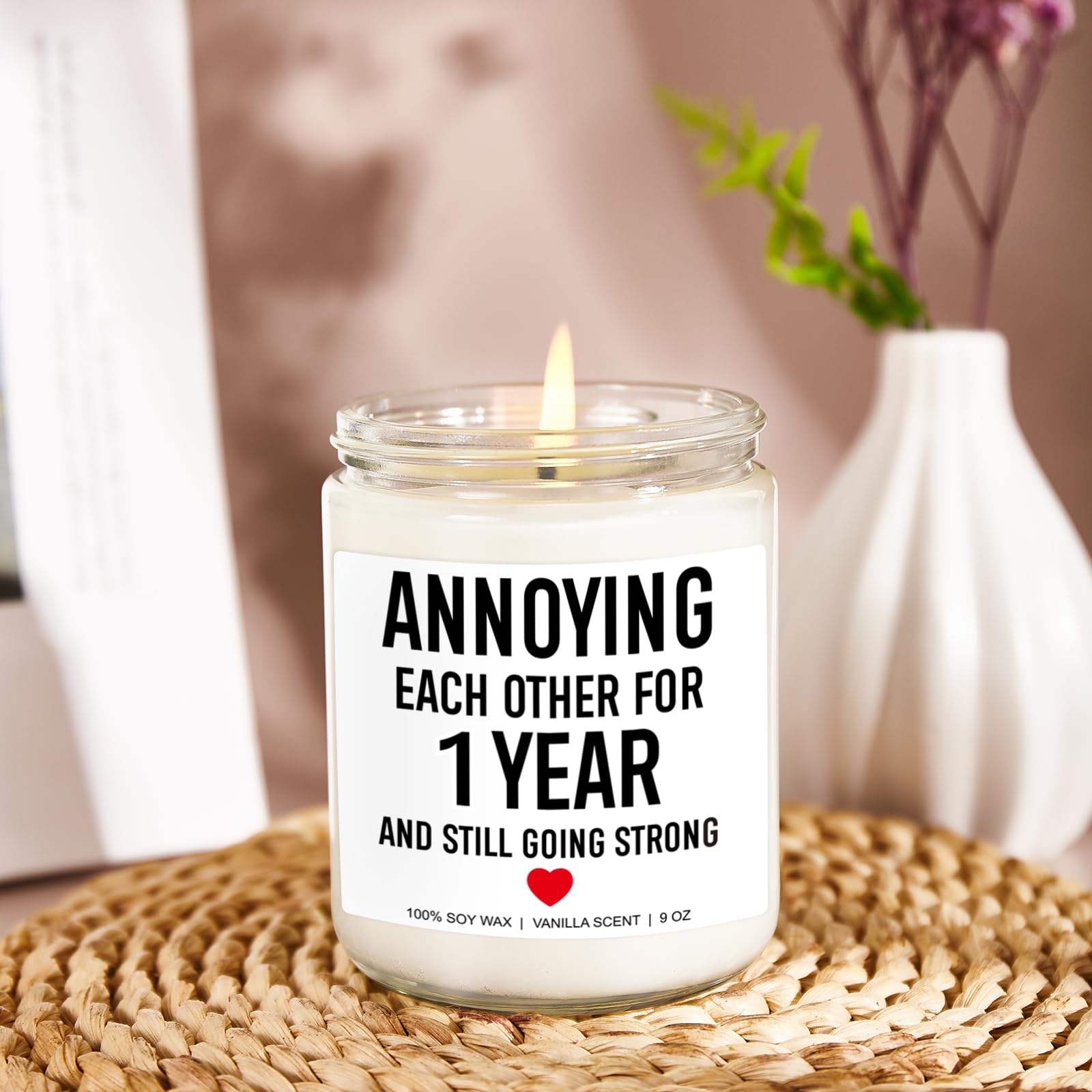 Younift Candle, 1 Year Anniversary, Gifts for Him, Girlfriend, Boyfriend, Her, First Anniversary, Gifts for Husband, Wife, 1 Year Wedding Anniversary, Gifts for Couple, 1st Year Paper Anniversary