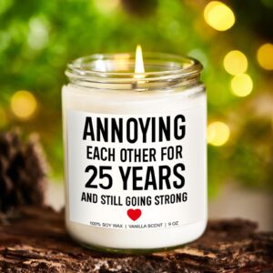 Younift 25 Years Candle, 25th Wedding Anniversary, Gifts for Couple, 25th Anniversary, Gifts for Husband, Wife, Friends, Parents, 25 Year Anniversary Decorations, Funny Gifts, Silver Anniversary