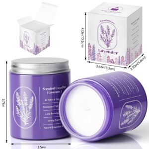 WarmEmbrace Lavender Candles for Home Scented, 7.6 oz Aromatherapy Candle, Purple Jar Candles, Natural Candles for Women, 40 Hour Long-Lasting Burn Scented Candles for Birthday - 1 Pack