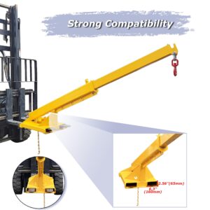 INTSUPERMAI Adjustable Forklift Jib Boom Crane, 6600LB/3T Forklift Mobile Crane, Forklift Crane Attachment with Truss Hoist Jib Boom Hook, 63-98 in Forklift Telescopic Arm