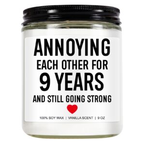 younift 9 years candle, 9 year anniversary, gifts for him, her, 9th anniversary, gifts for husband, wife, 9th wedding anniversary, gifts for couple, funny gifts, pottery anniversary