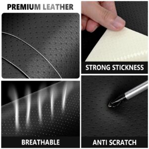 Leather Repair Patch, Breathable Perforated Self Adhesive Repair Patch, Furniture Couch Car Seats Office Chairs Sofa Repair Refurbished Faux Leather Patch (Black,7.8x11.8 inch)