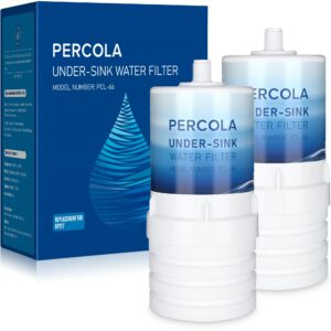 percola ap217 under sink water filter, compatible with 3m® aqua-pure® ap217, 578604 full flow water filter for ap200 systems (white, 2 pack)