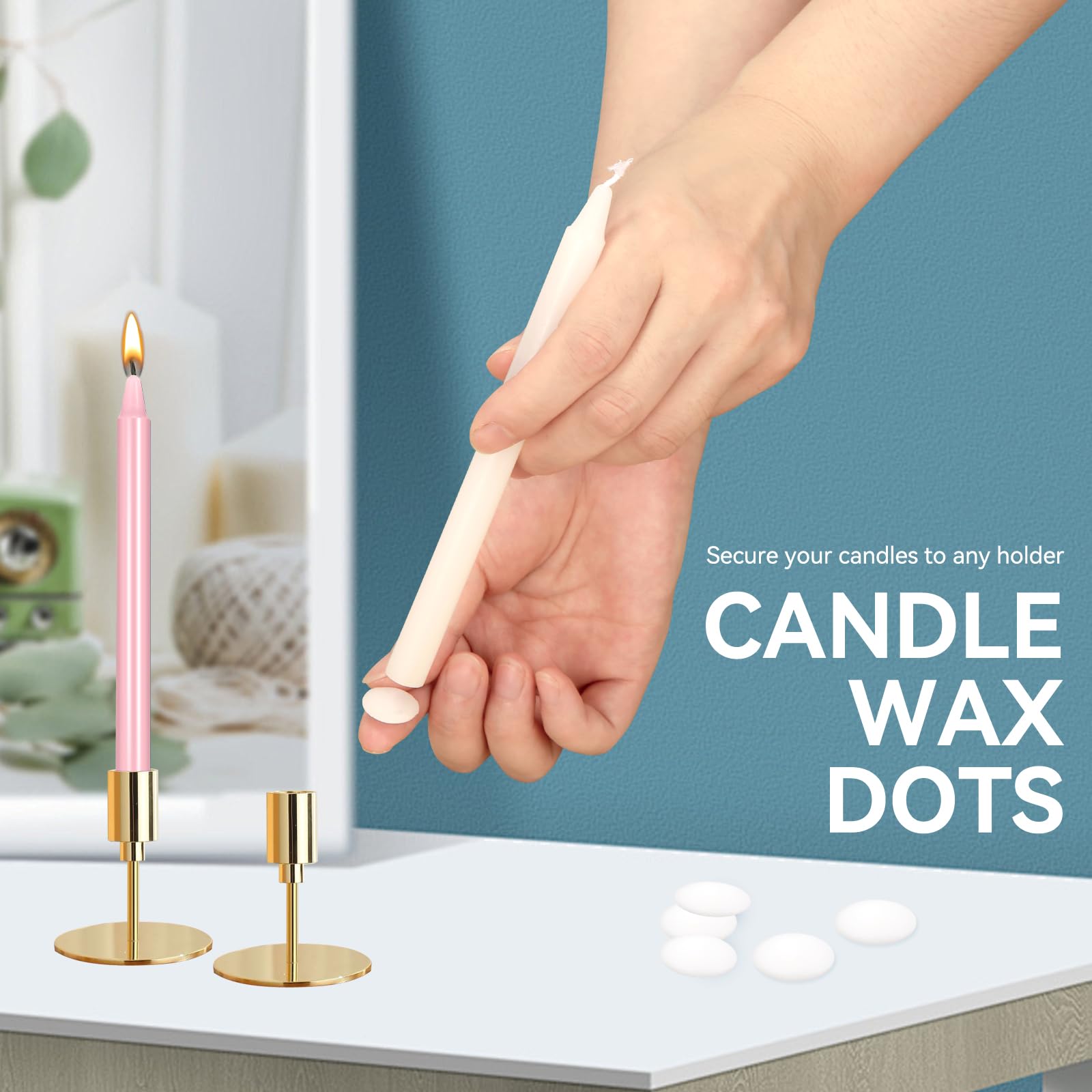 Likejarcand Dots Candle Taper Candle Candle Adhesive Small Candle Accessories Candle Wax Dots-Candle Adhesive,Candle Sticky Dots,Candle Accessories (24)