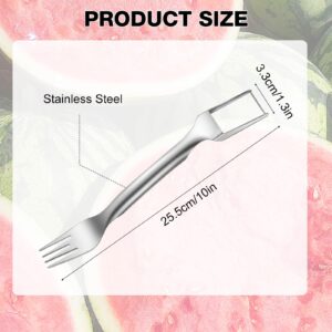 2-in-1 Stainless Steel Fruit Cutter,2024 New Watermelon Fork Slicer Cutter Slicer Tool,Dual Head Fruit Knife, Summer Fruit Forks Slicer Knife for Family Parties Camping Party (3 PCS)