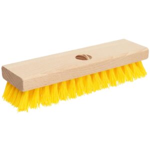 deck scrub brush head 7.87" - deck brush for scrubbing heavy duty, concrete brush with hard nylon bristles, scrub broom head, outdoor stiff bristle brush for cleaning wooden deck, floor scrub brush