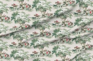 spoonflower fabric - equestrian toile fox hunting english traditional hunt pony horse printed on petal signature cotton fabric by the yard - sewing quilting apparel crafts decor