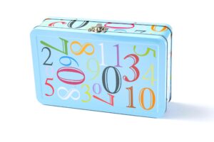 daho aesthetic metal pencil case with hinge storage box for school, office, home, tools, pencil, pens, stationery, accessories, arts & crafts (numbers)