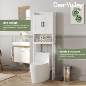 Deer Valley White Over The Toilet Storage Cabinet, Bathroom Storage Cabinet Organizer, Bathroom Shelf Over Toilet, DV-1BS0202