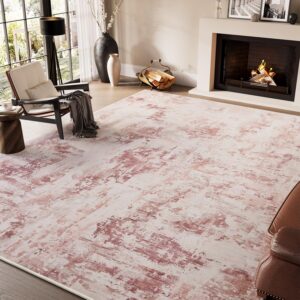 tchido area rug 5x7 rugs for bedroom-living room rugs-pink rugs for girls dorm rugs for college students modern washable rugs rose pink