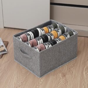 YWPXSN 2 Pack Shoe Organizer for Closet - Fits up to 24 Pairs, Fabric Shoe Storage Bins, Cube Storage Cabinet Foldable Shoes Container with Reinforced Handles (Dark Grey, 16.5"x12.6"x9.5")