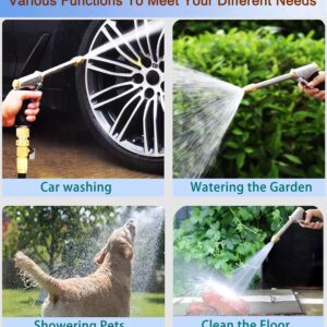 Upgrade Garden Hose Nozzle,100% Heavy Duty Metal Spray Gun With Full Brass Nozzle,High Pressure Water Hose Nozzle Sprayer Head,3/4" Quick Connectors,for Lawn & Garden,Washing Cars,Showering Dogs&Pets