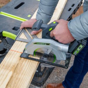 Genesis G20MAX 20V Cordless Circular Saw 6-1/2 inch with Laser & LED Light, Includes 24TCT thin-kerf blade, 2.0Ah Battery and Charger, 2 Year Warranty (GLCS2065B)