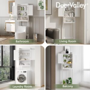 Deer Valley White Over The Toilet Storage Cabinet, Bathroom Storage Cabinet Organizer, Bathroom Shelf Over Toilet, DV-1BS0202