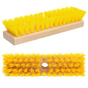 Deck Scrub Brush Head 7.87" - Deck Brush for Scrubbing Heavy Duty, Concrete Brush with Hard Nylon Bristles, Scrub Broom Head, Outdoor Stiff Bristle Brush for Cleaning Wooden Deck, Floor Scrub Brush