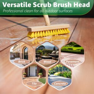 Deck Scrub Brush Head 7.87" - Deck Brush for Scrubbing Heavy Duty, Concrete Brush with Hard Nylon Bristles, Scrub Broom Head, Outdoor Stiff Bristle Brush for Cleaning Wooden Deck, Floor Scrub Brush