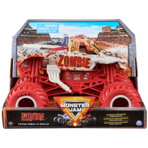 monster jam, official zombie monster truck, collector die-cast vehicle, 1:24 scale, kids toys for boys and girls ages 3 and up