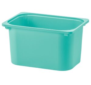 generic set of 4 trofast children storage box turquoise 16 ½x11 ¾x9 stackable plastic bins open storage boxes medium (4x), kh.15