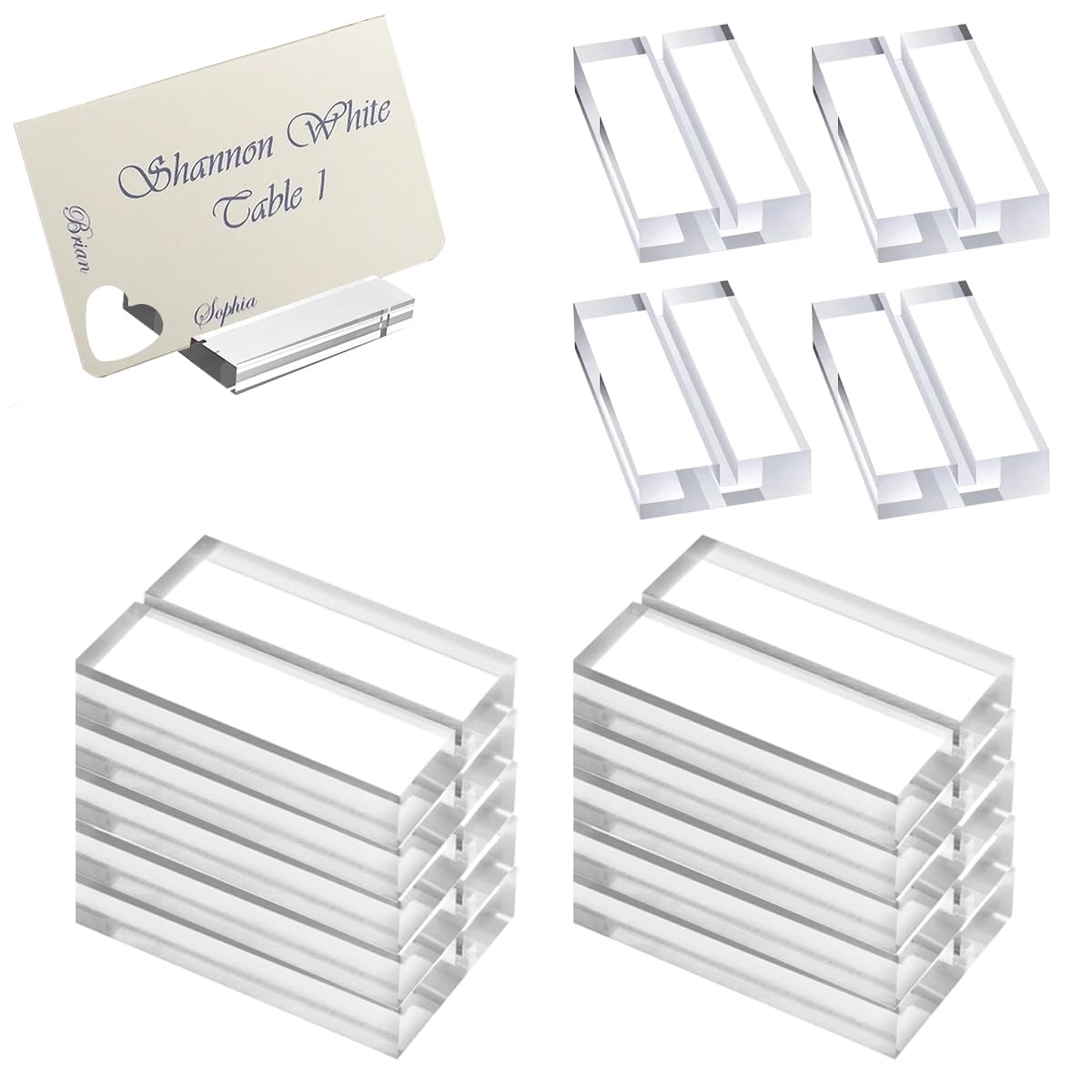 REDANHA 14 Pcs Acrylic Sign Holders, Clear Acrylic Stands, Wedding Place Card Holders Table Number Stands, Card Display Stand for Photos Office Menu Meeting