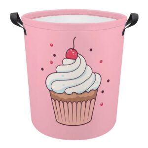 cartoon cup cake laundry hamper with handles collapsible storage basket laundry basket one size