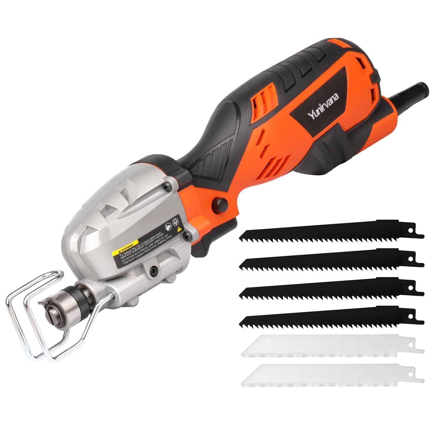 Yunirvana 5.0 Amp Variable-Speed Corded Reciprocating Saw - 3000spm for Versatile Cutting, 1/2" Stroke Length, Up to 4-1/2" Cutting Capacity for Wood and Metal