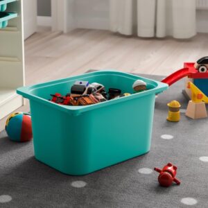 Generic Set Of 4 TROFAST Children Storage Box Turquoise 16 ½x11 ¾x9 Stackable Plastic Bins Open Storage Boxes Medium (4x), KH.15