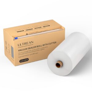 ultrean 11" x 150' vacuum seal roll keeper with cutter, commercial grade vacuum sealer bags for food saver,bpa free,ideal for storage,meal prep and sous vide (11" x 150')